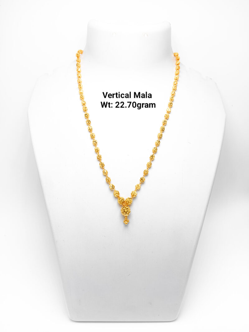 22KT New Design Gold Vertical Mala - Sunbera India