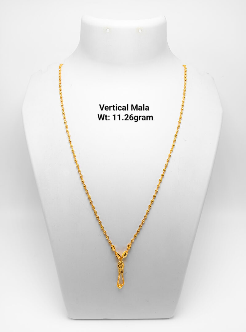 22KT New Design Gold Vertical Mala - Sunbera India