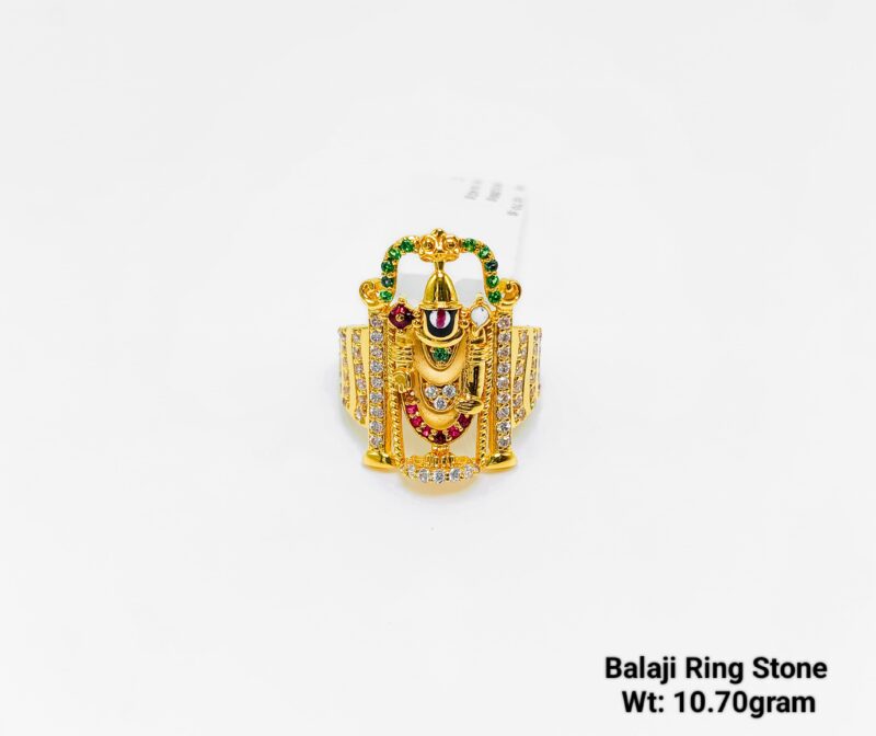 22KT New Design Gold Balaji Ring Stone - Sunbera India